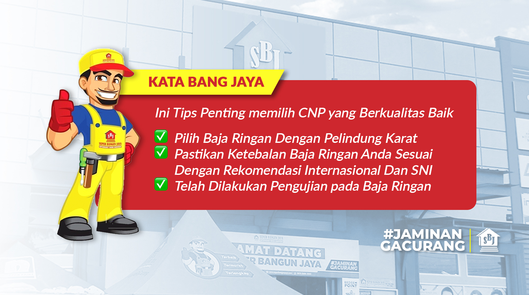 Tips Pakai Rangka Atap CNP Supaya Atap Lebih Awet - SBJ